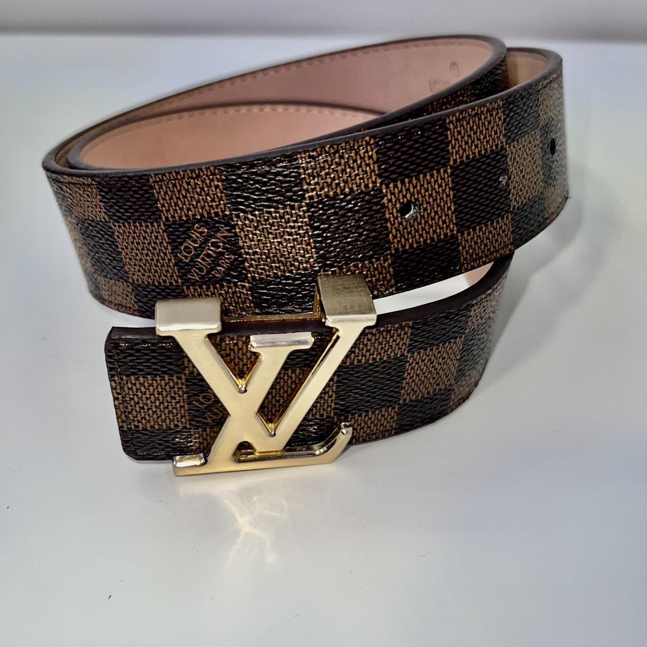 Louis Vuitton Men's Brown and Gold Belt | Depop