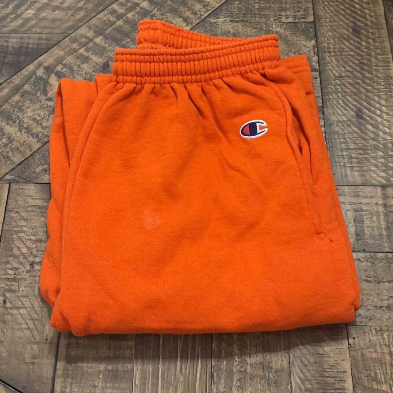 Champion sweats •orange • like new - Depop