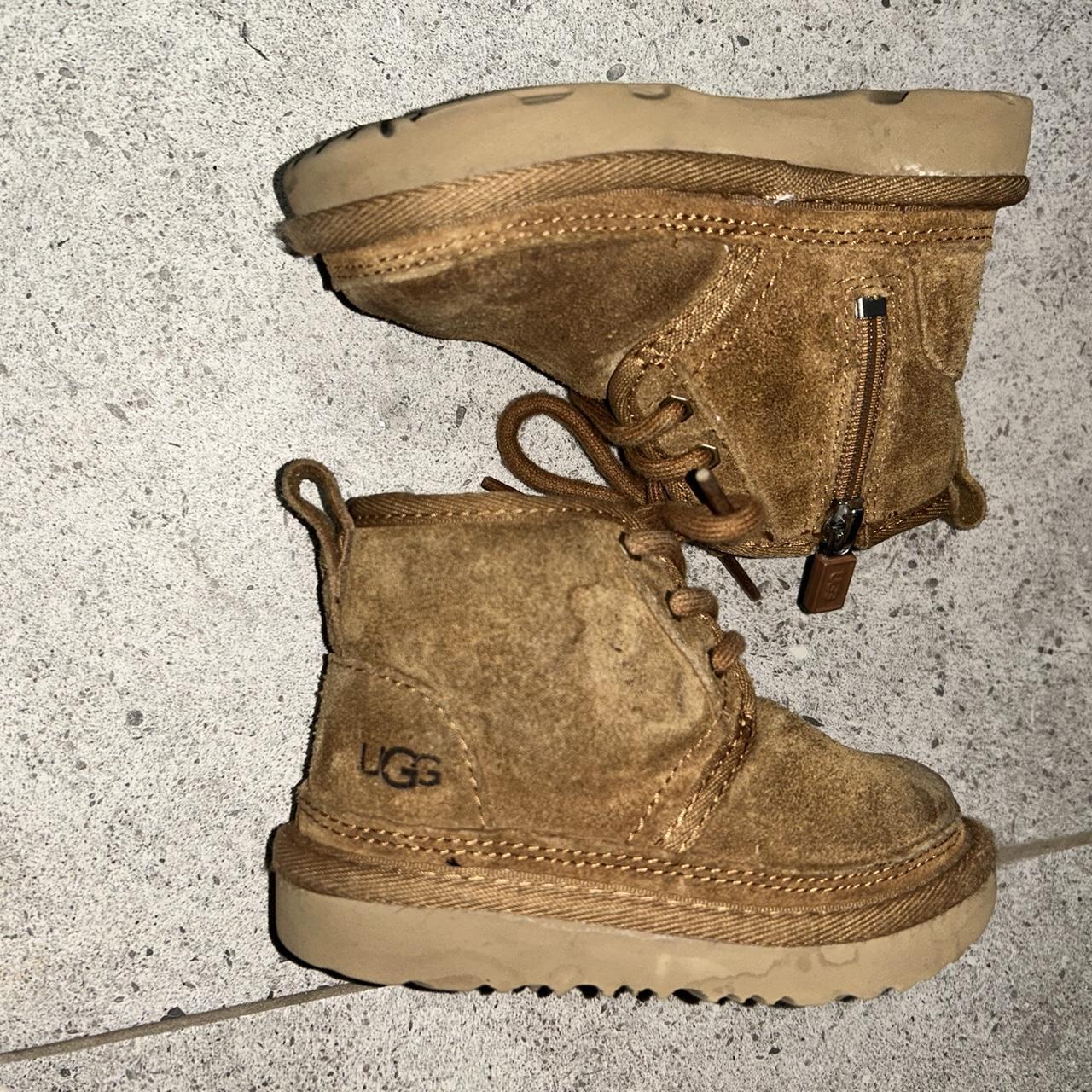 Tan and brown baby UGG boots size 7 - Depop