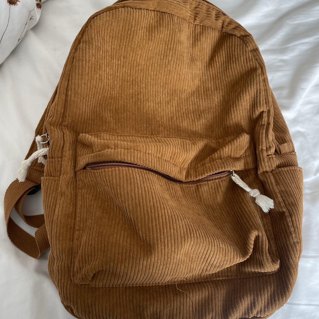 Minimalist Corduroy Pocket Front Rucksack - Depop