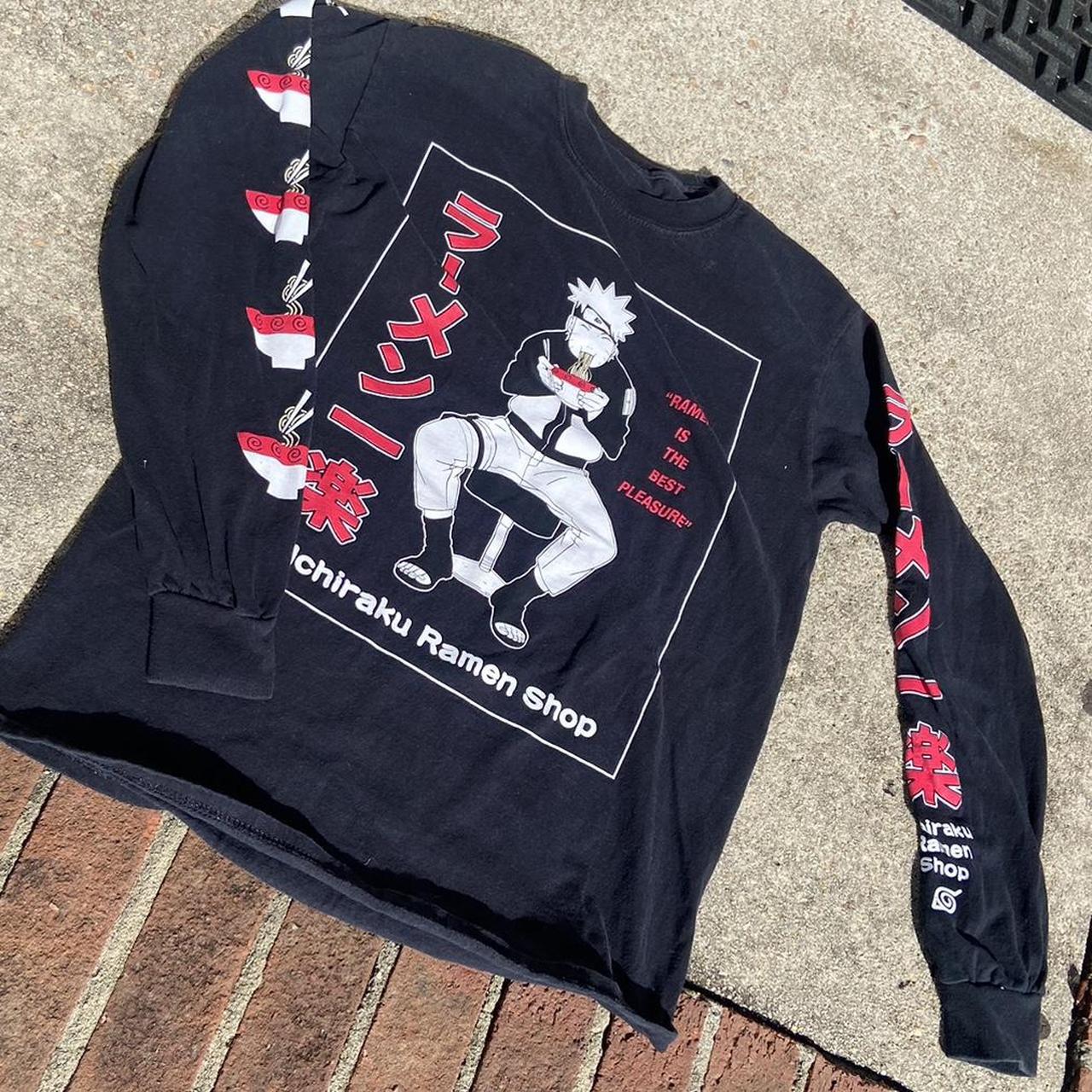 Mens Long Sleeve, anime black and red shirt, naruto... - Depop