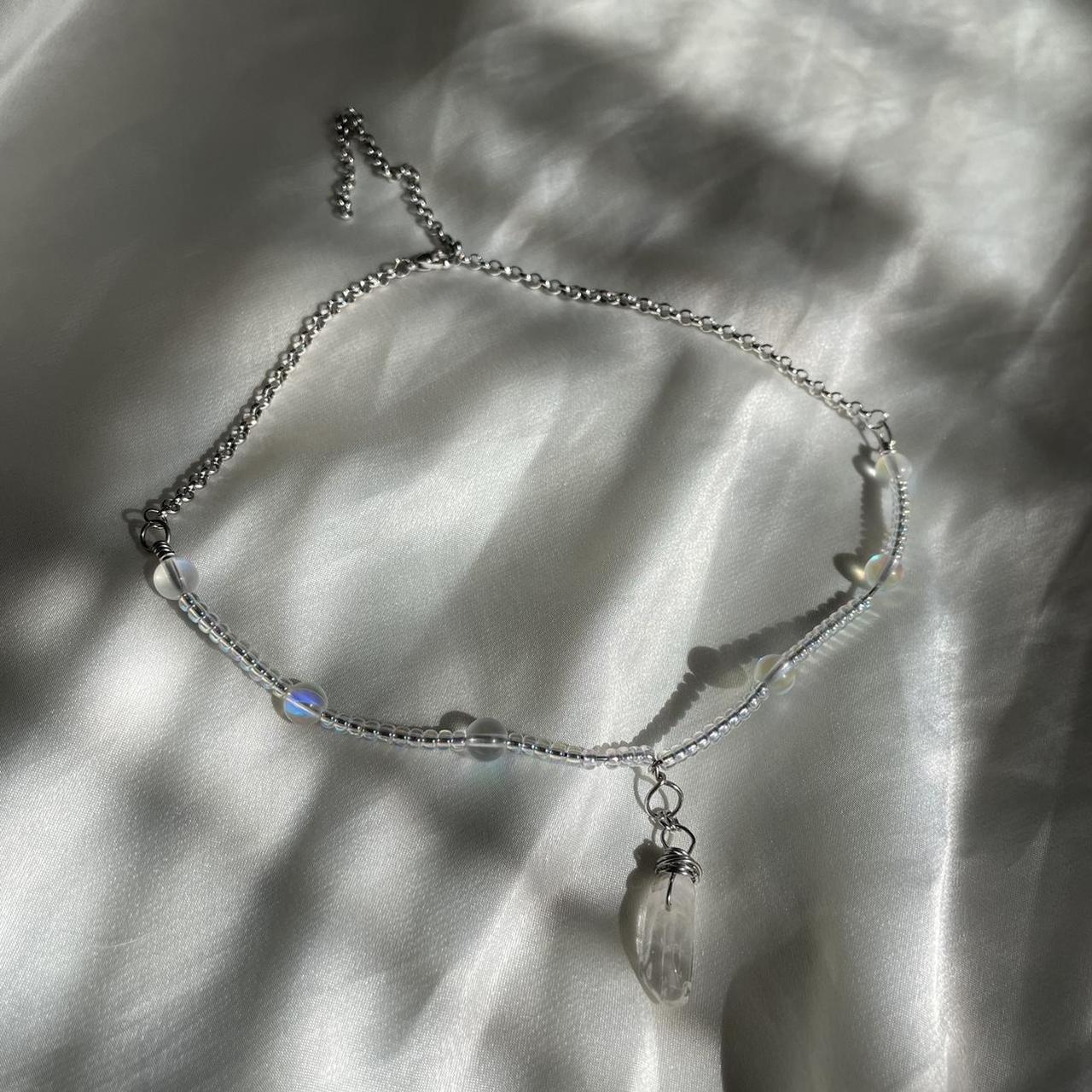 Y2k style crystal choker necklace #y2k #necklace... - Depop