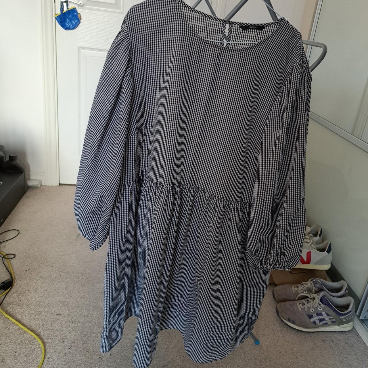 George size 18 gingham flowy midi dress with cuffed... - Depop