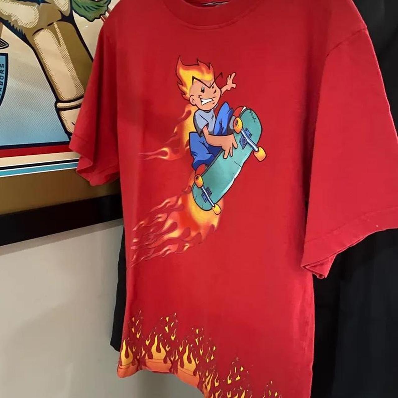 90’s JNCO Y2K FLAMEHEAD SHIRT TAGGED RIPPED OFF AND... - Depop