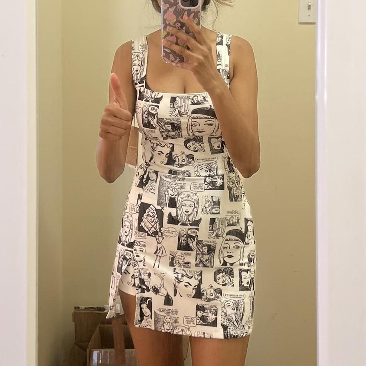 Reformation Eco Move XS comic print dress Has... - Depop