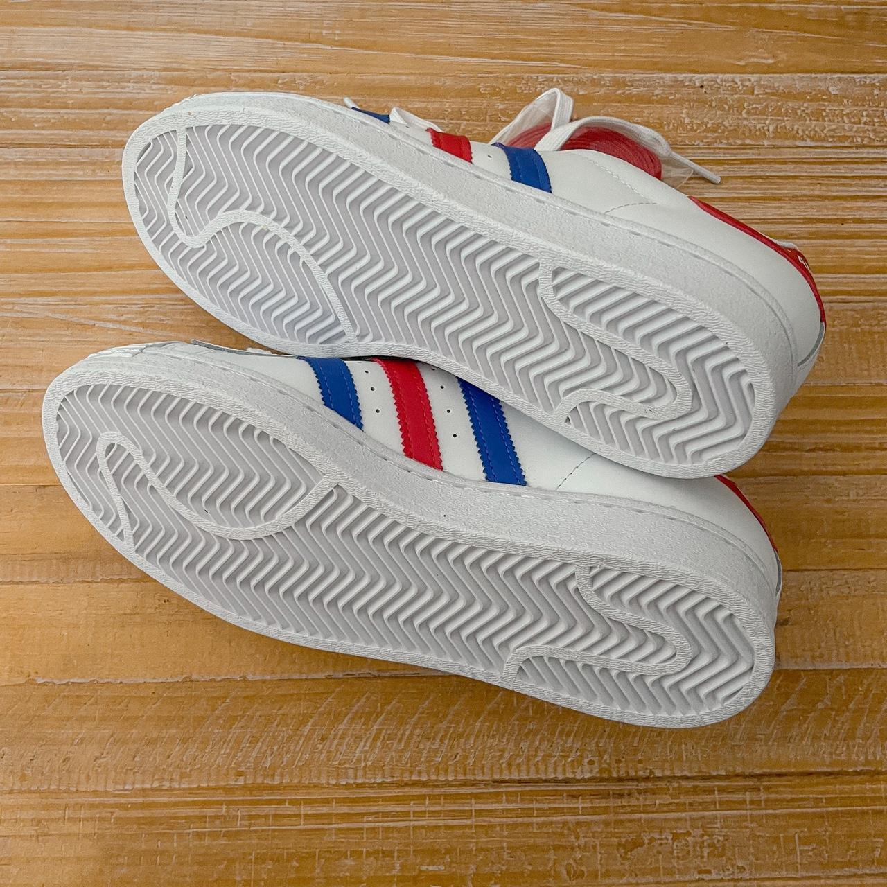 Adidas Originals Women's White and Red Trainers | Depop