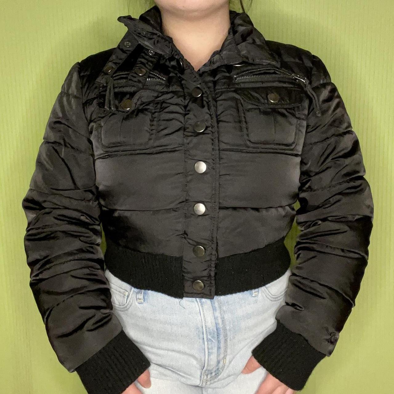 Guess Women's Black and Silver Jacket | Depop