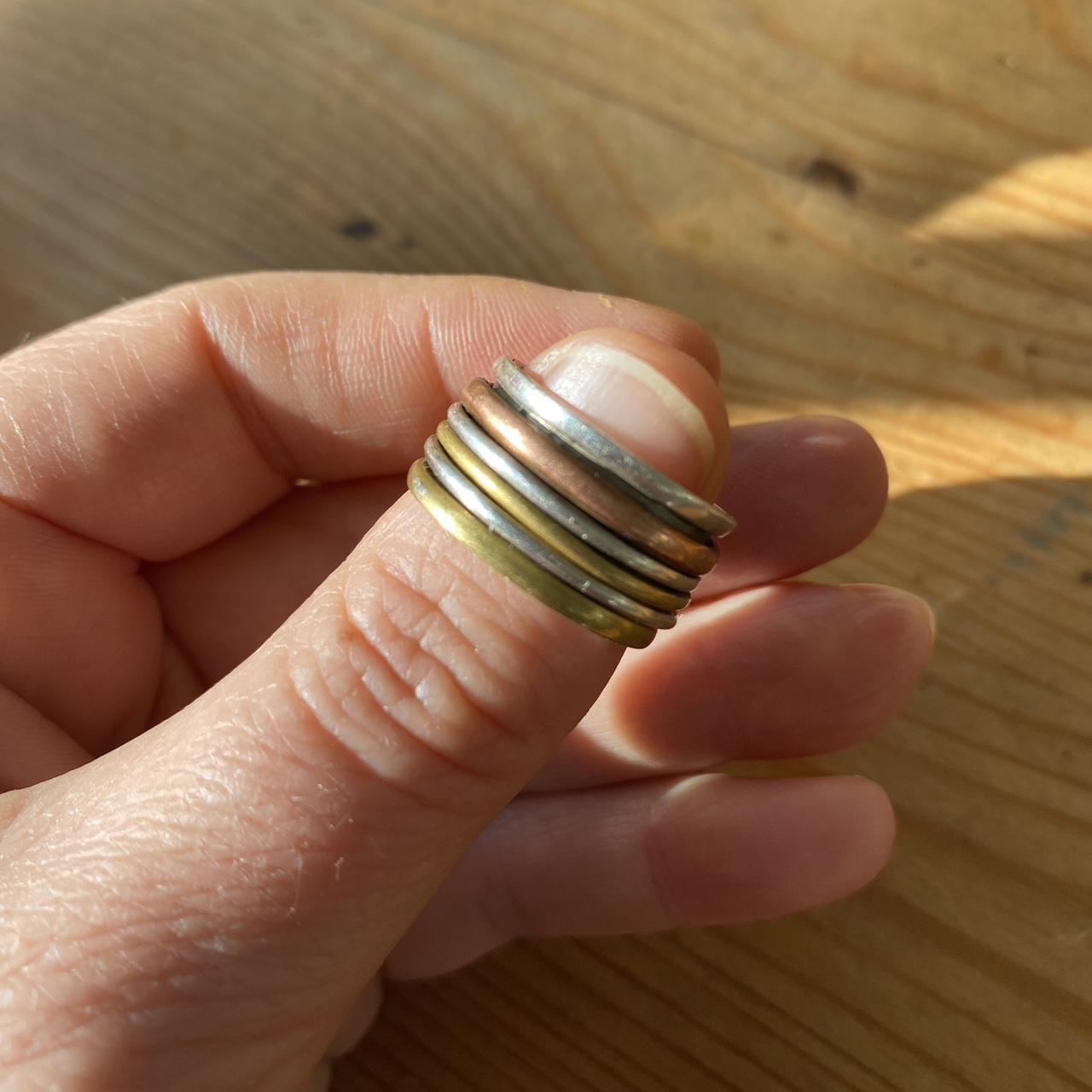 Multi tone stacked #fidget ring - sterling #silver... | Depop
