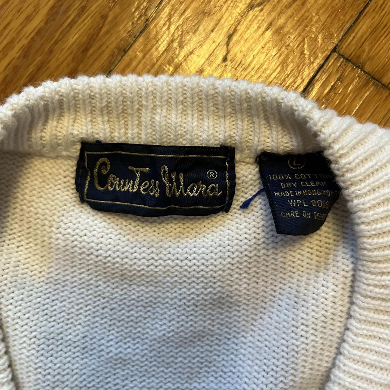 white multicolor striped sweater #vintage... - Depop