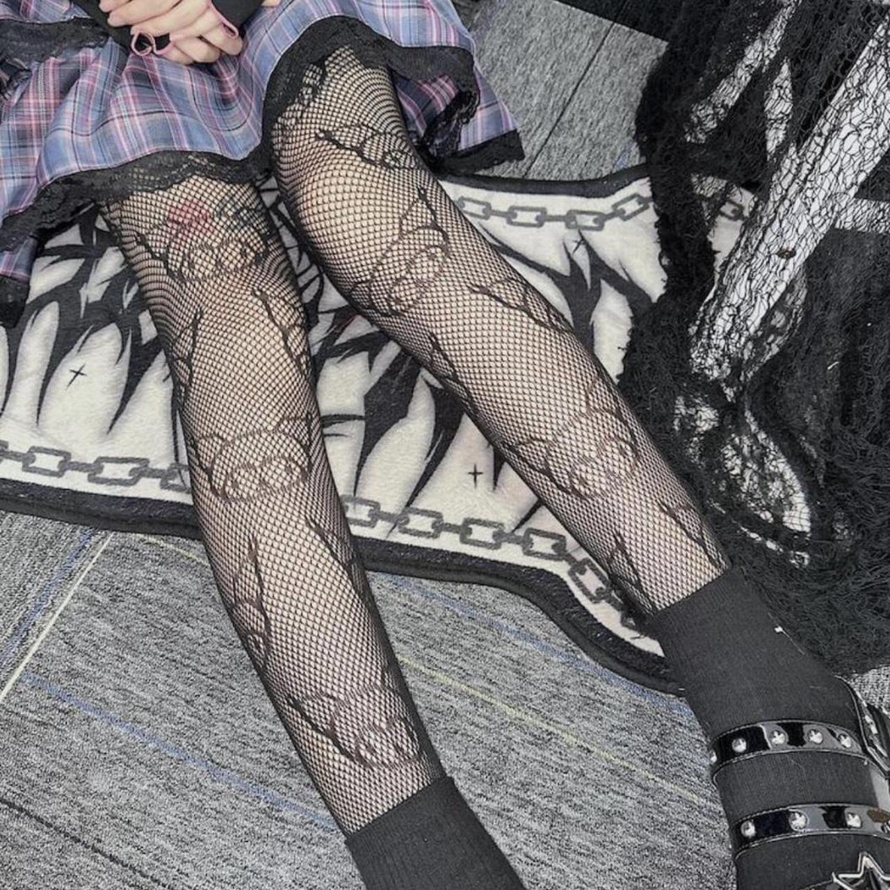 brand new never worn kuromi fishnet stockings /... - Depop