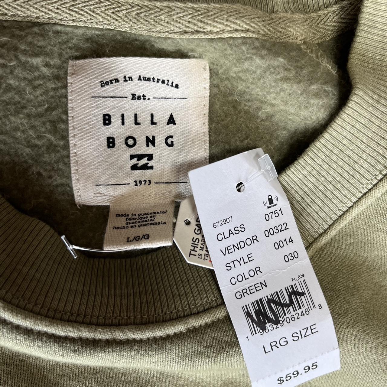 Green Billabong sweatshirt New with tags Was $60,... - Depop