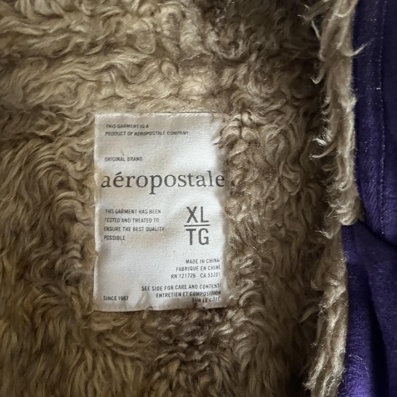 Y2K Aeropostale purple fur jacket Sells for... - Depop