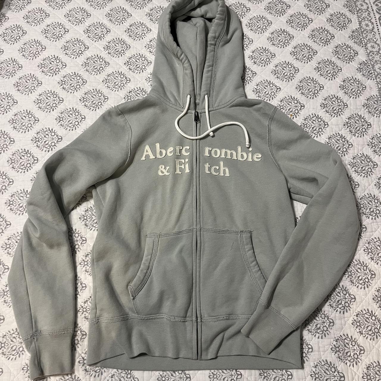 Y2K Abercrombie and Fitch light blue jacket Size Small - Depop