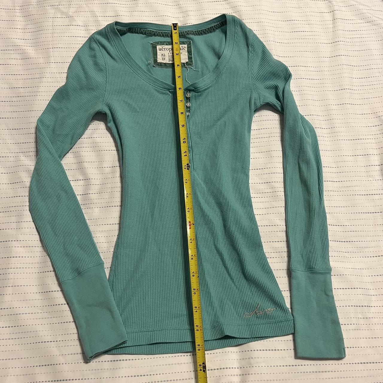 Y2K Aeropostale blue long sleeve Henley button up... - Depop