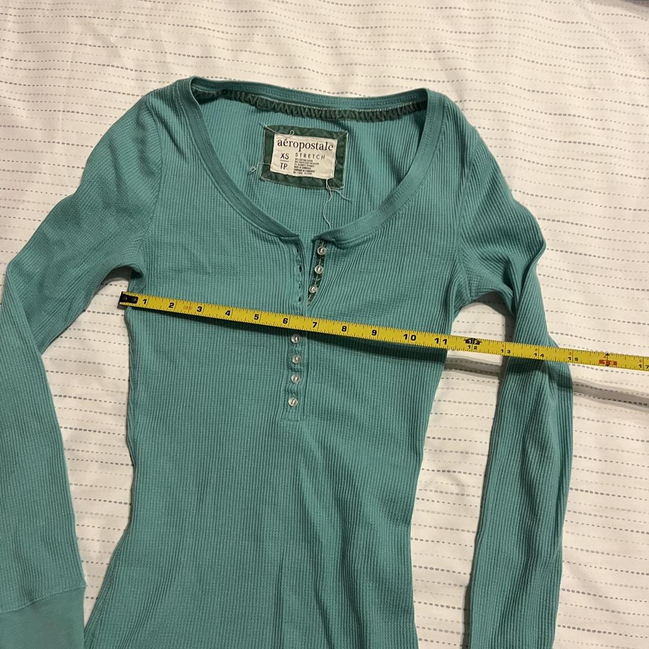 Y2K Aeropostale blue long sleeve Henley button up... - Depop