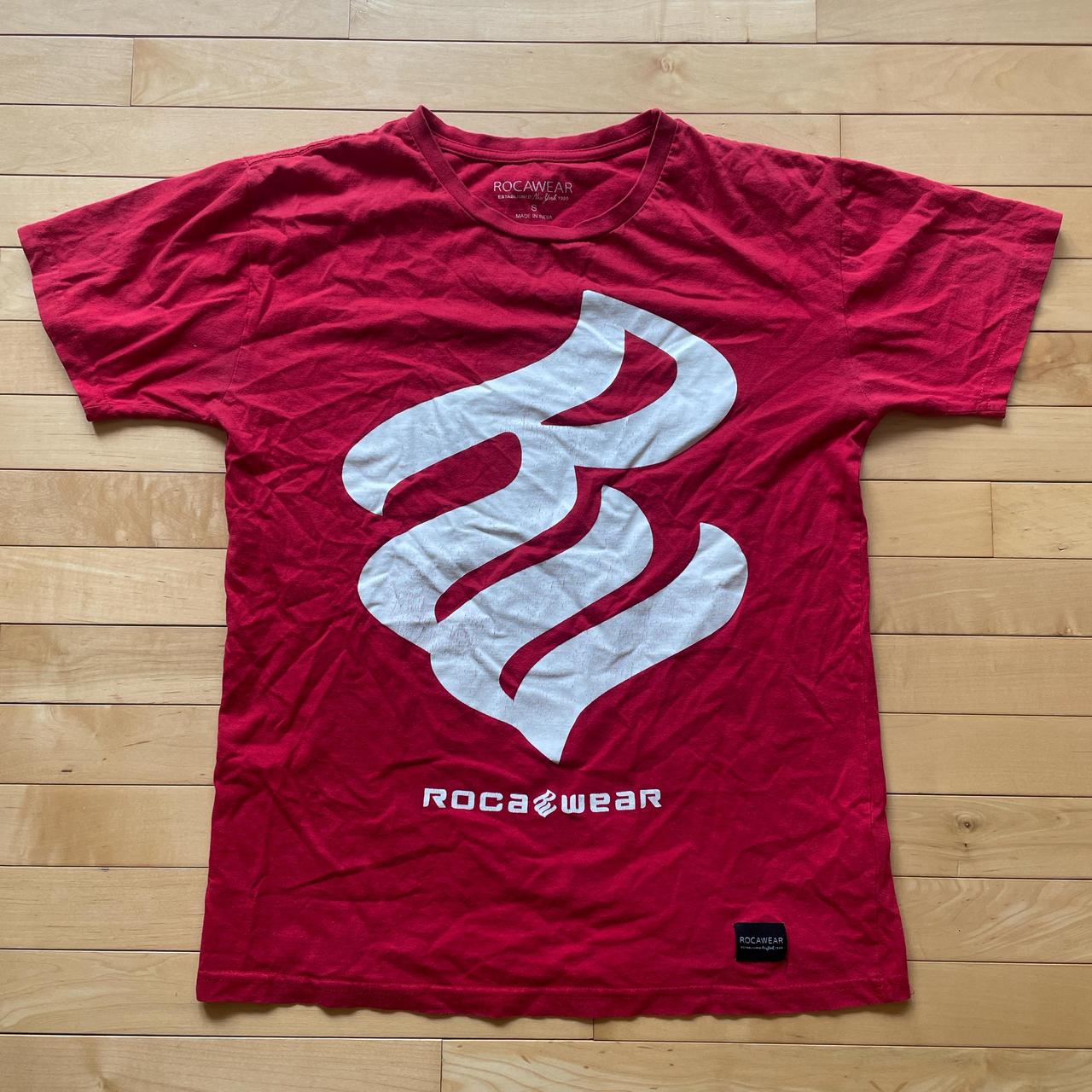Rocawear red and white logo tee streetwear | Depop