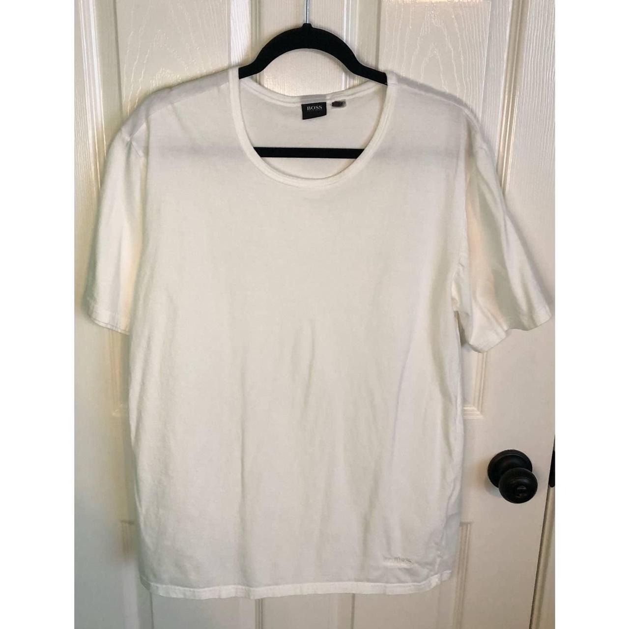 Boss Hugo Boss white cotton short sleeve men's... - Depop