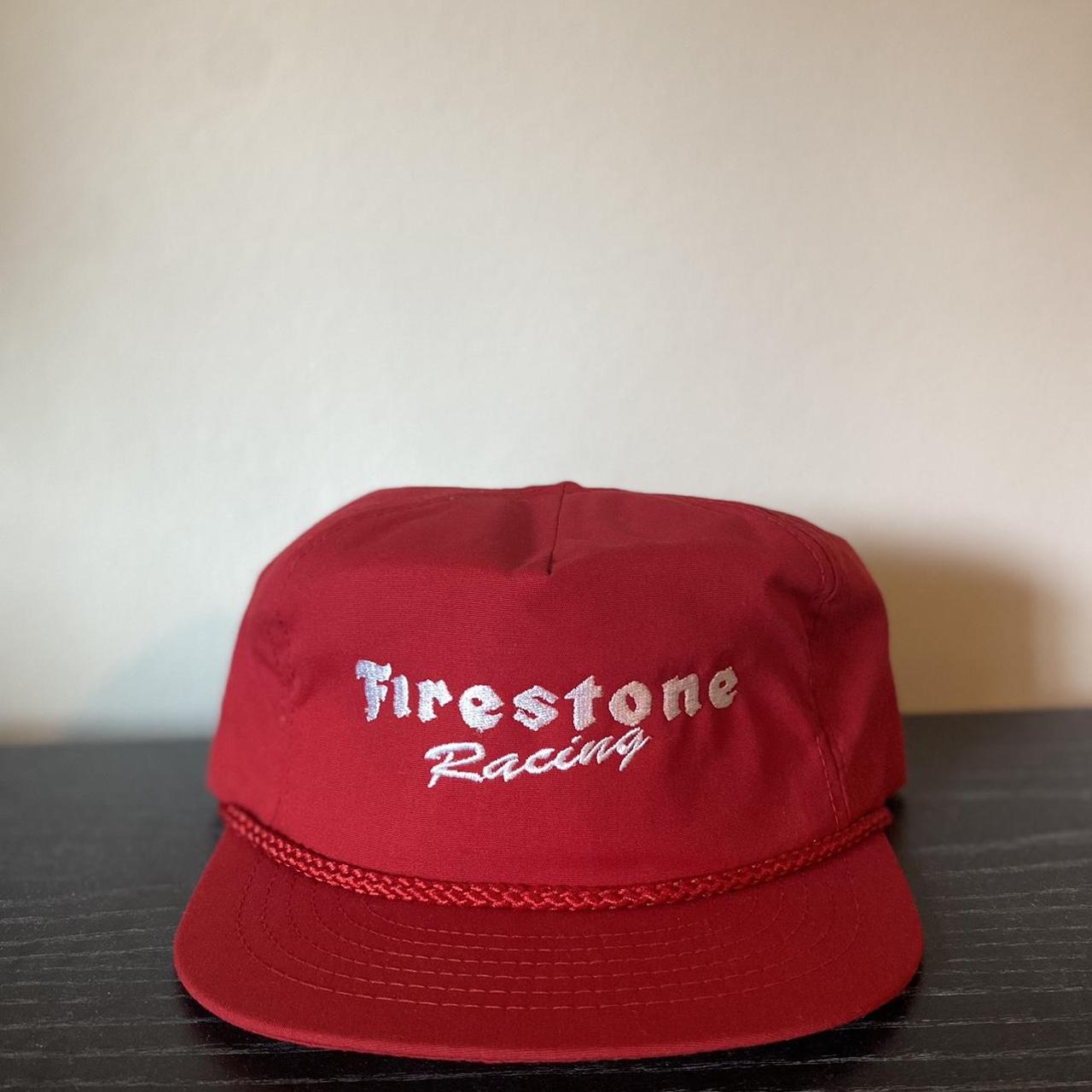Vintage 90s Firestone Indy racing hat red Will ship... - Depop