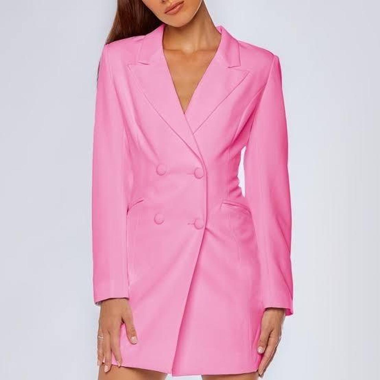 MESHKI Pink Blazer Dress Size XL Worn once #pink... - Depop