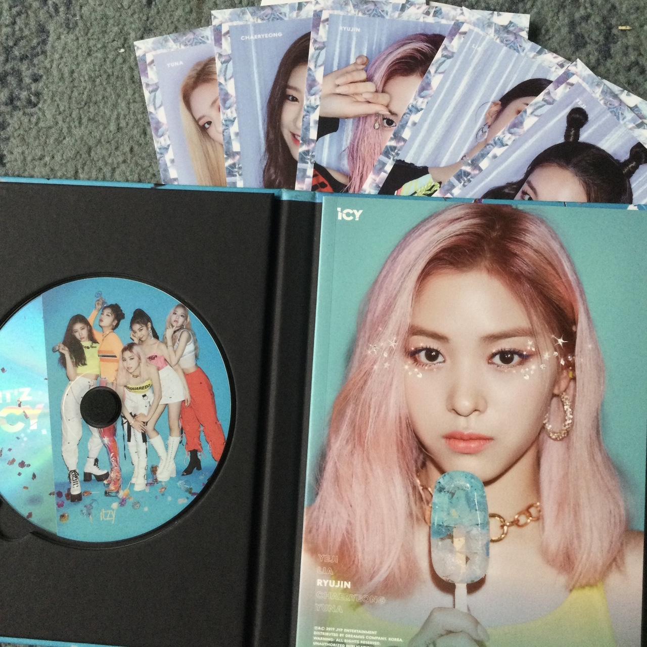 Itzy icy album kpop cd with pob postcard set +... - Depop