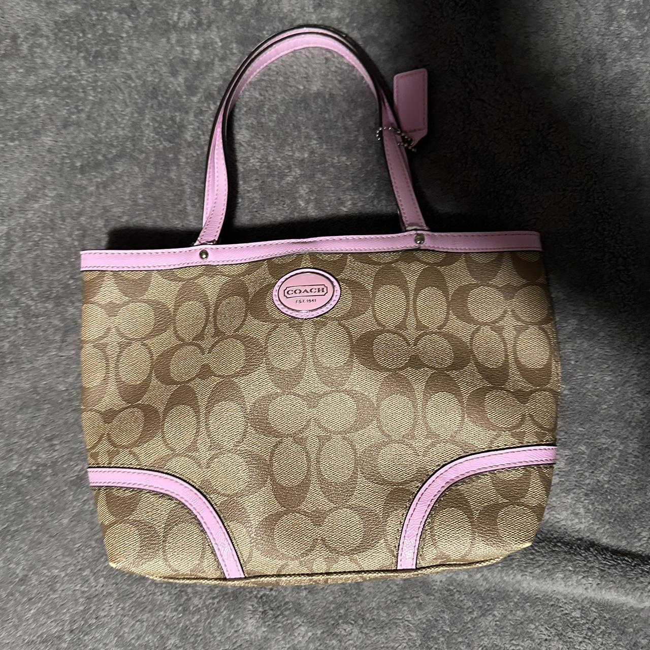 Coach Peyton Top Handle Small Tote With Pink... - Depop