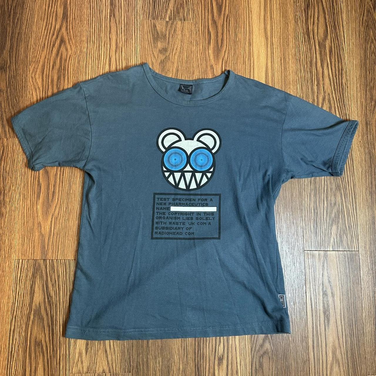 Vintage 2000s Radiohead Band Merch Waste Kid A Blue... | Depop