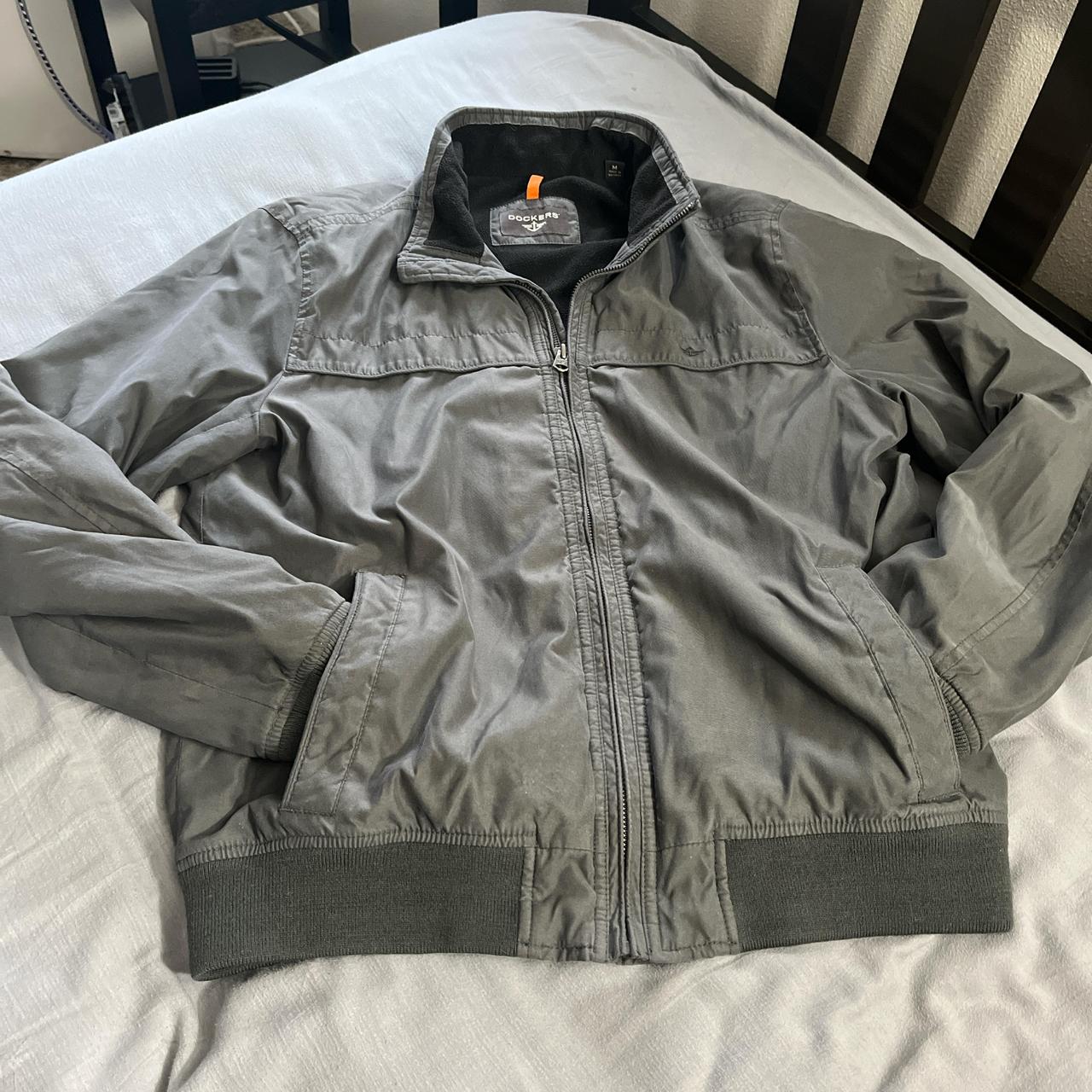 Dark Grey Dockers zip up | Depop