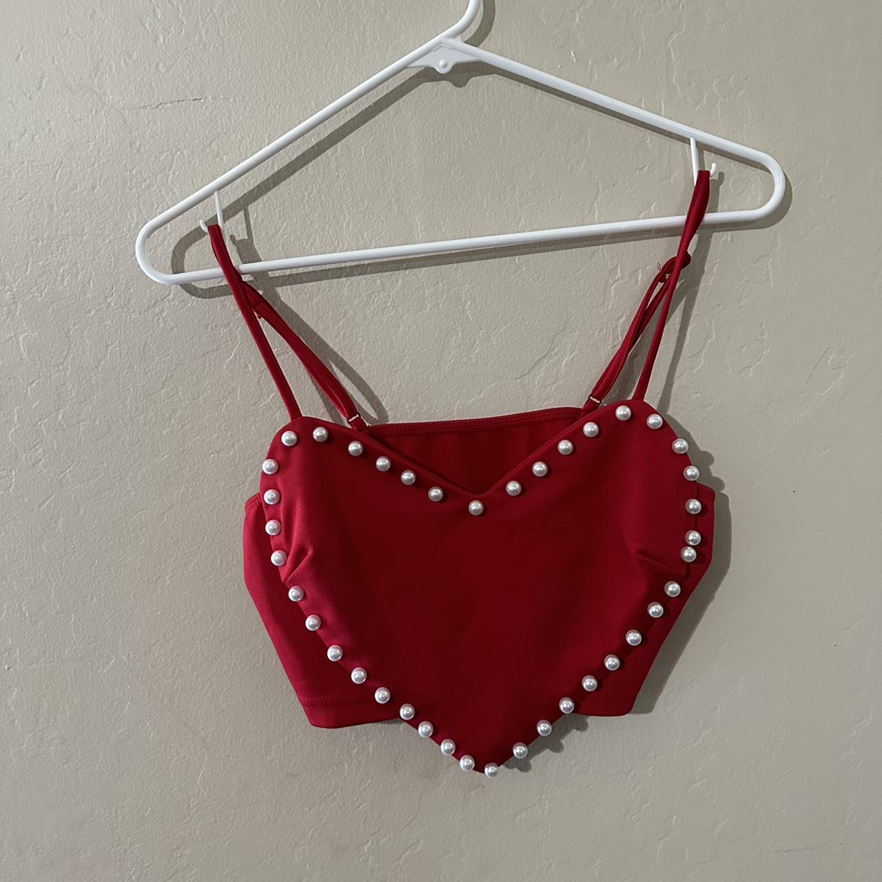 Red Heart Top, Wore only once for eras... - Depop