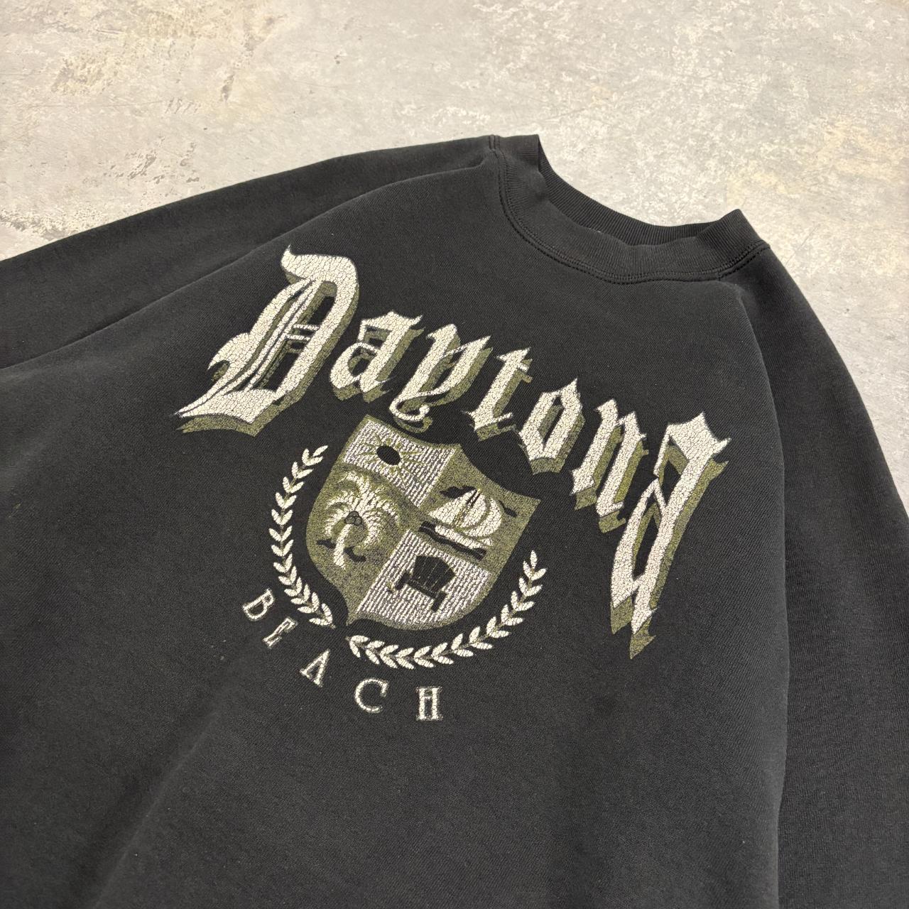 vintage faded black gothic font Daytona Beach... | Depop