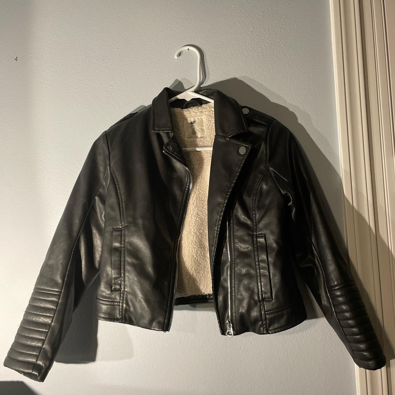 Leather Jacket (fluff lining) - Depop