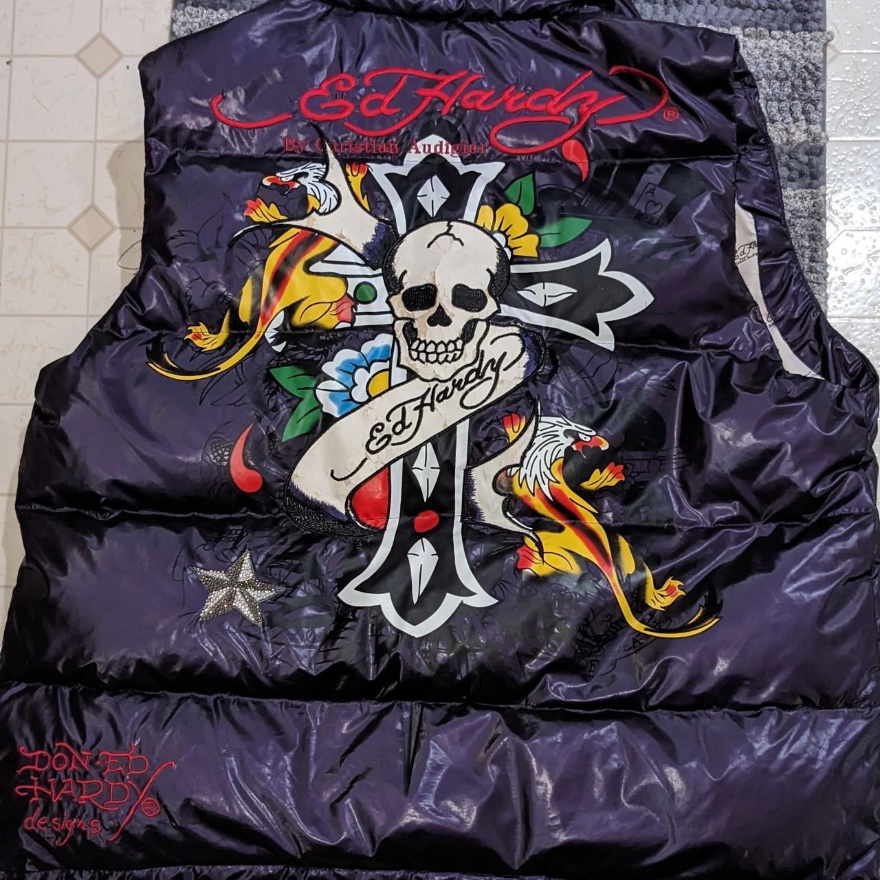Ed hardy vintage puffer The puffer material is... - Depop