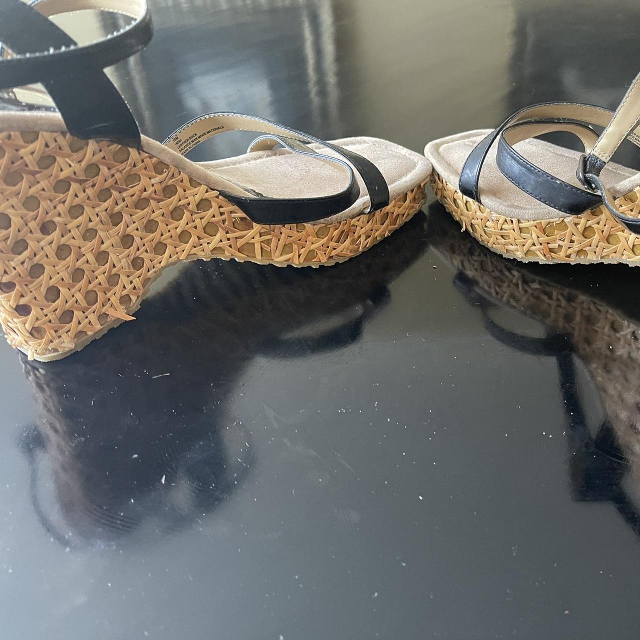 Two Lips Patent Leather Wicker Wedge Sandals Size 10 - Depop