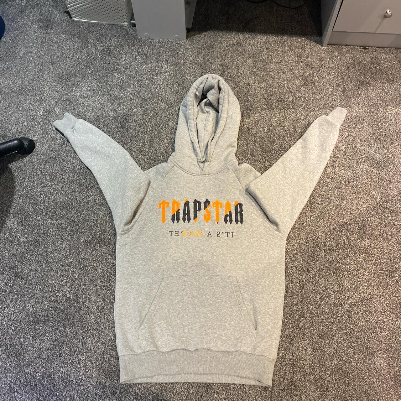 Trapstar tracksuit grey and orange Size L both... - Depop