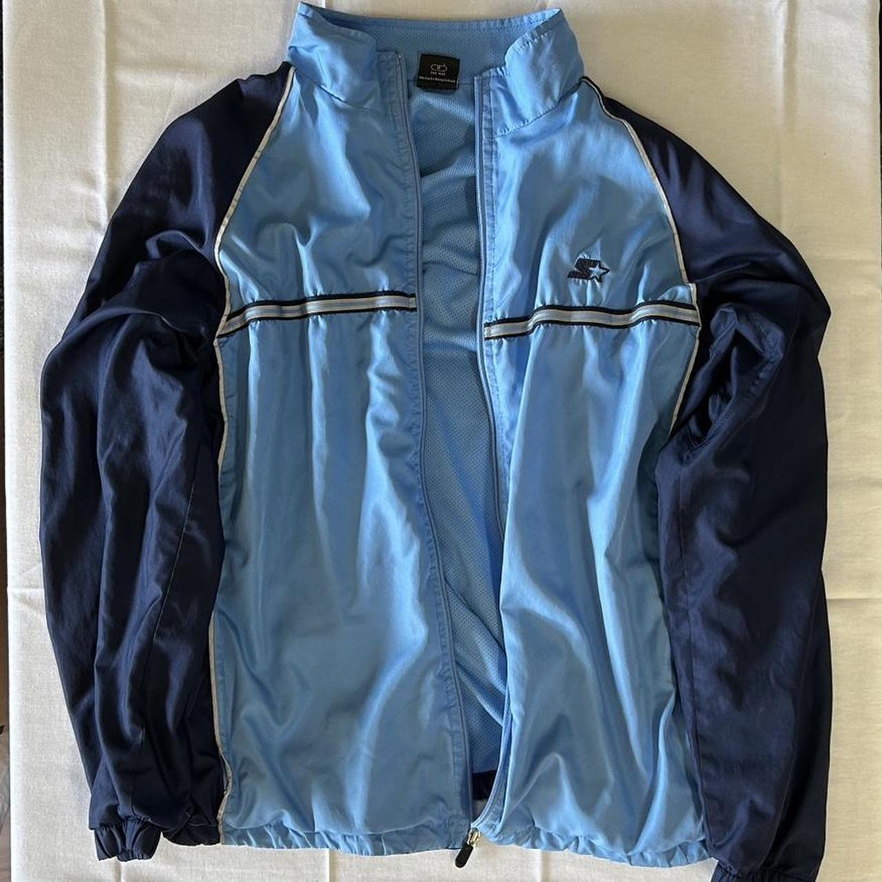 Light/Dark Blue L Starter Zip-up (Zipper Broken) -... - Depop