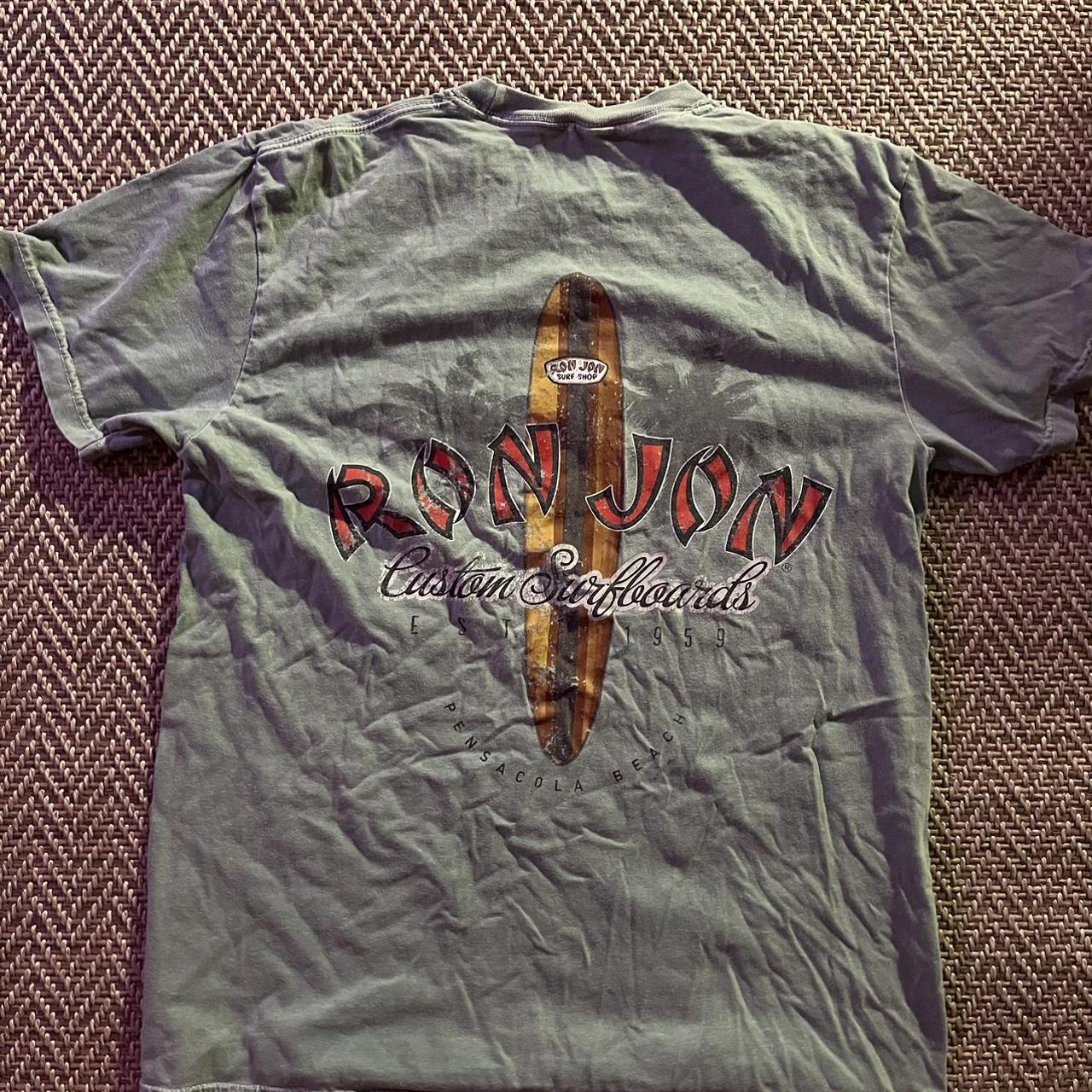RON JON SURF SHOP T-SHIRT SIZE MEDIUM GREEN GOOD... - Depop