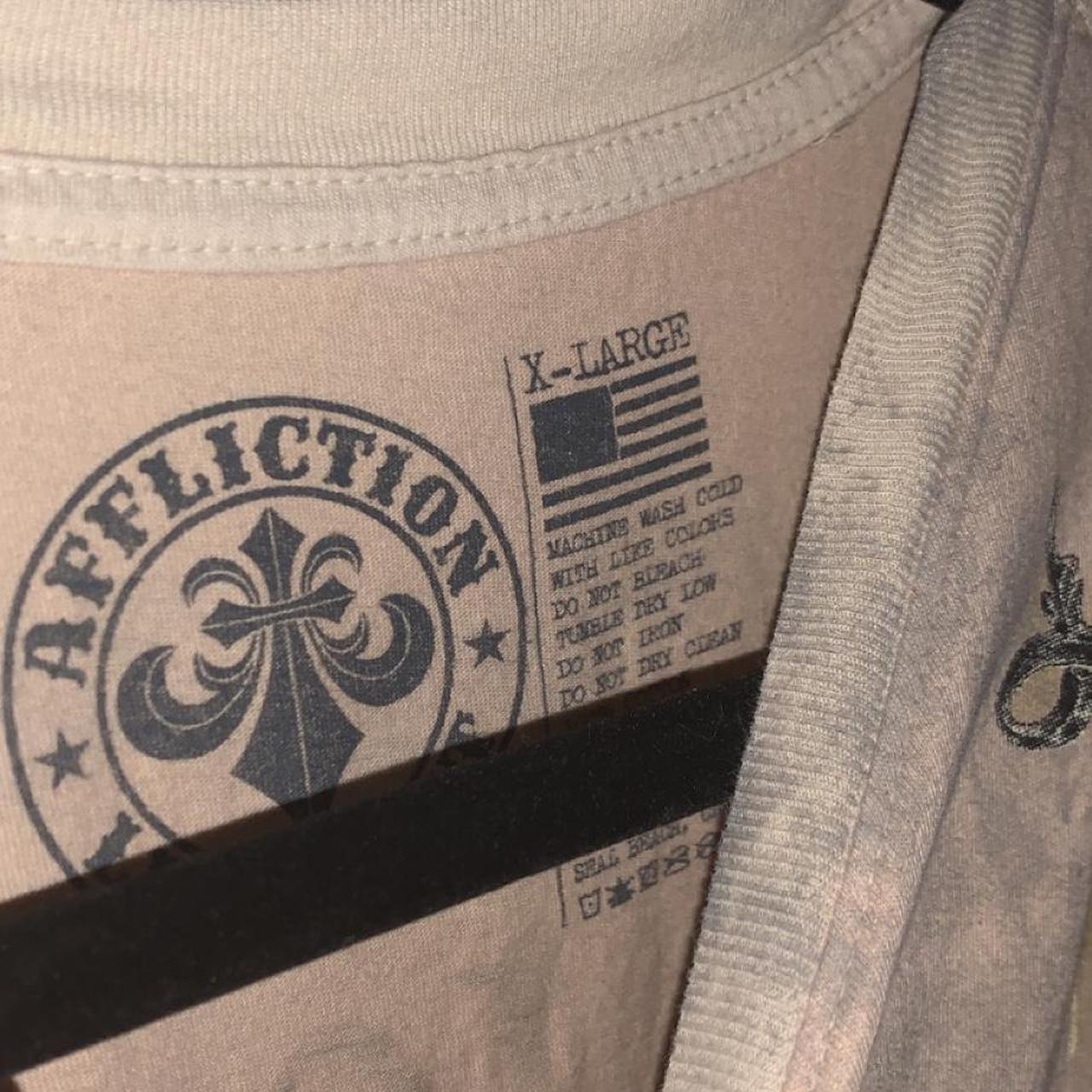 fire asf tan yellow and black affliction shirt #Y2K... - Depop