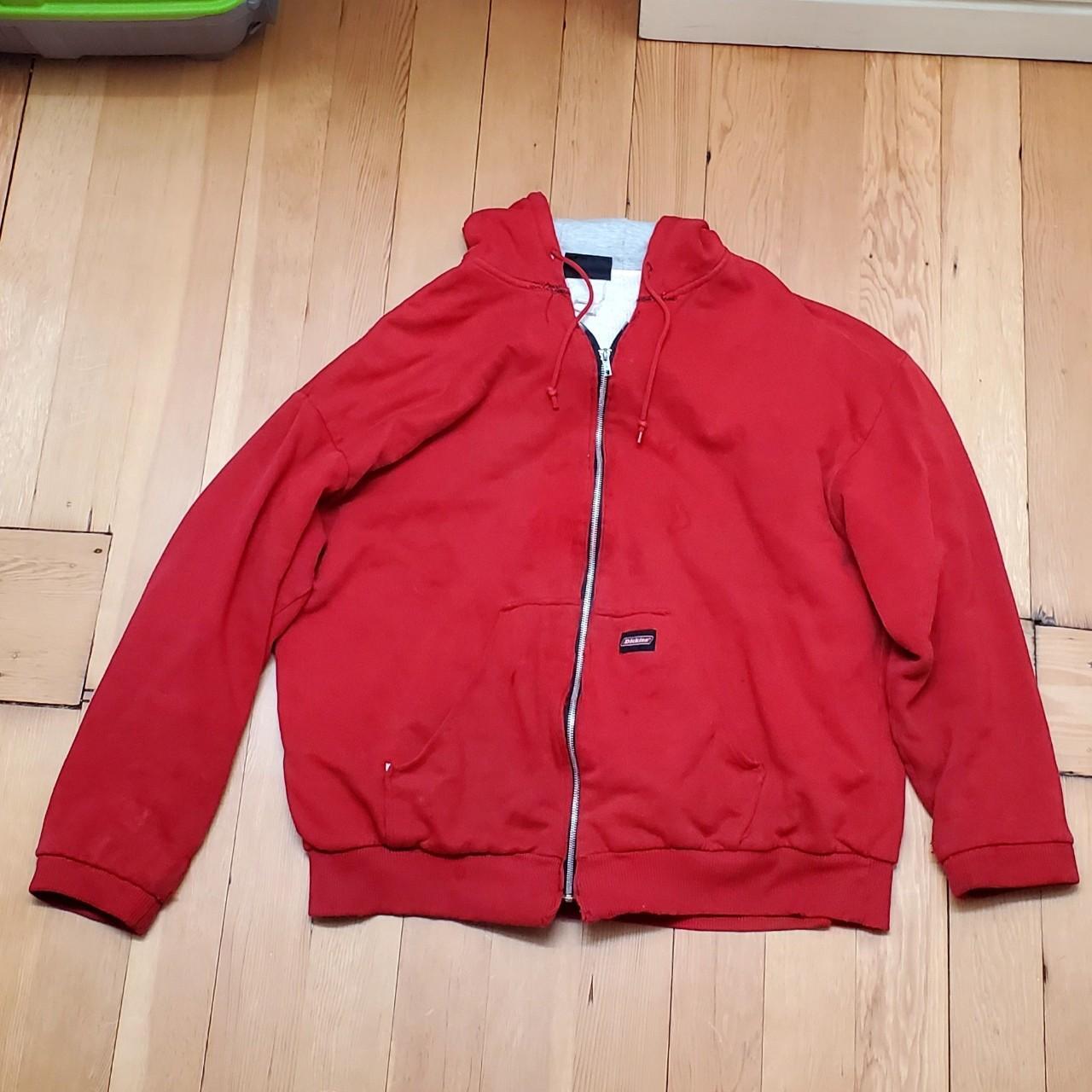 Red dickies zip up L - Depop