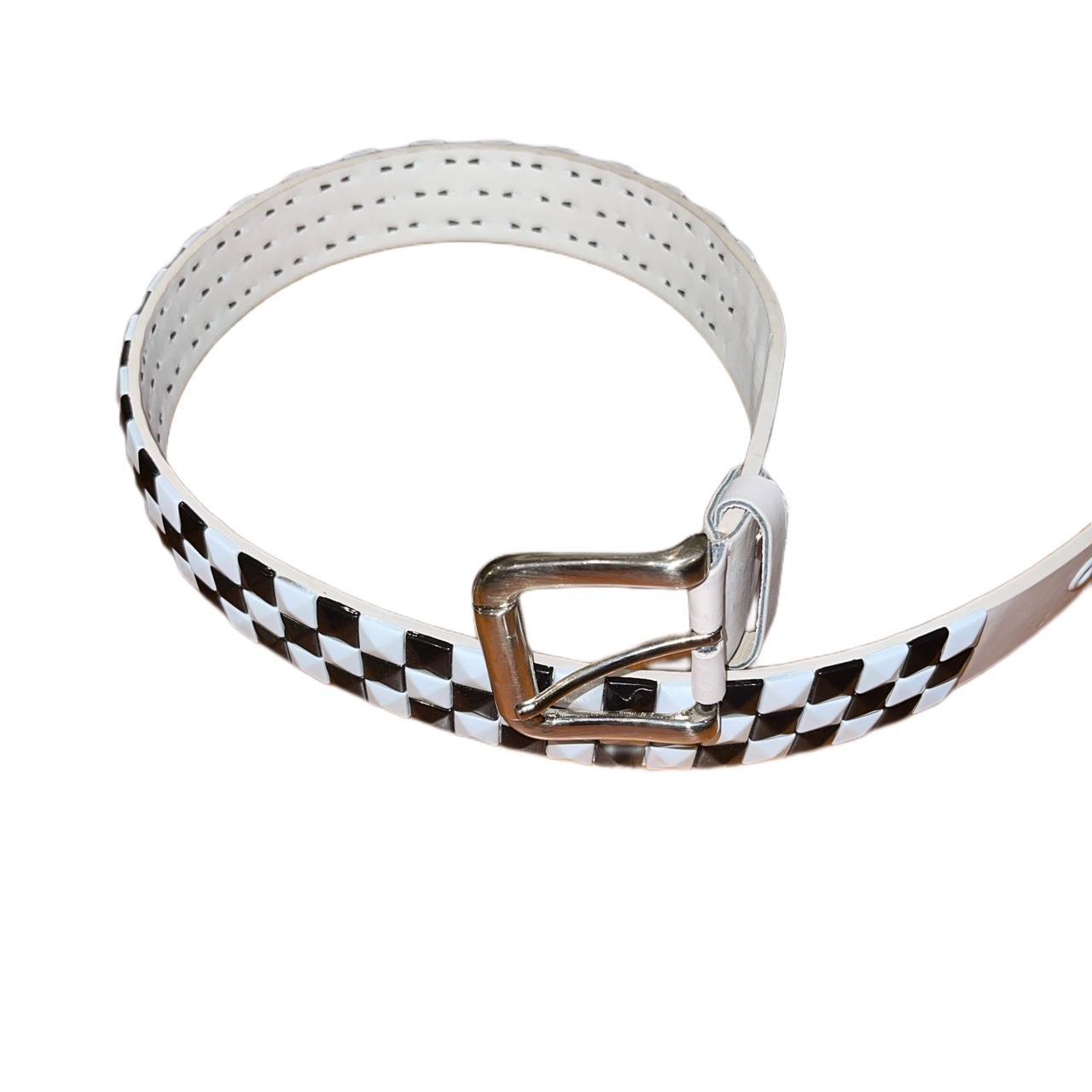 black and white studded belt Size 32 In good... - Depop