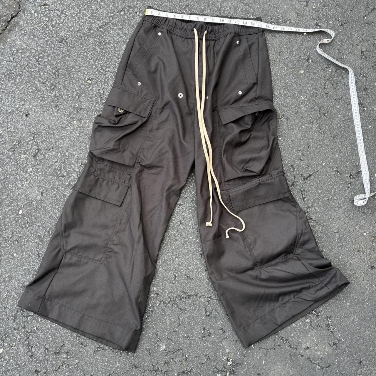 Mnml.la black wide leg cargo rave pants with... | Depop