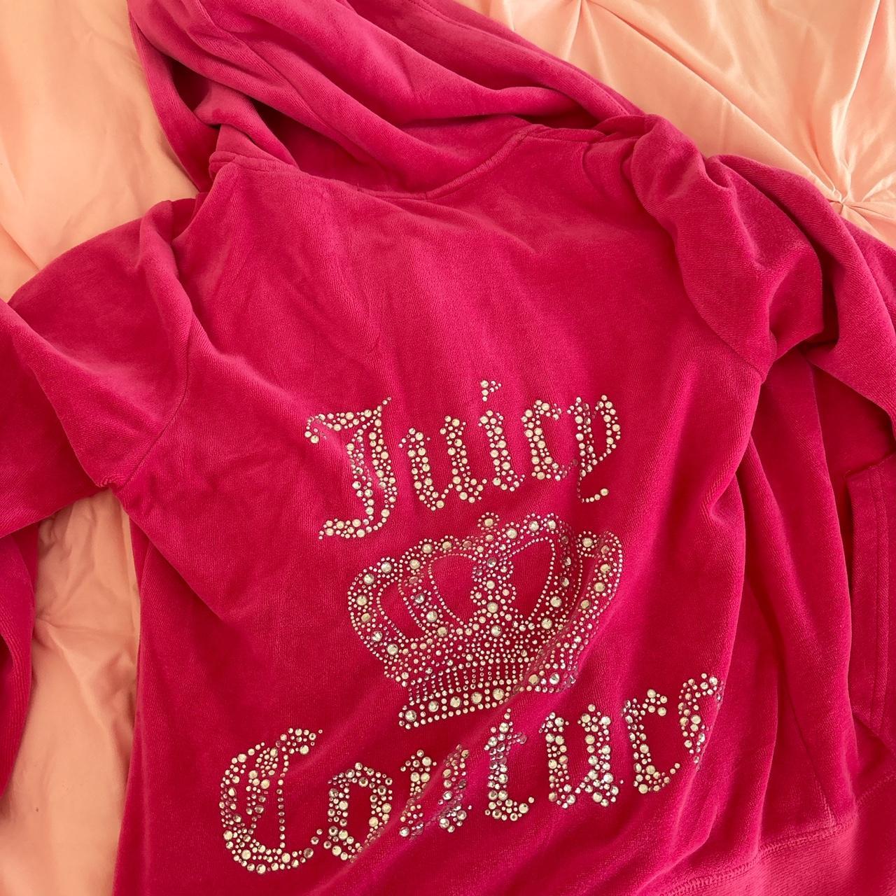 pink juicy couture tracksuit with pockets hot pink y2k - Depop