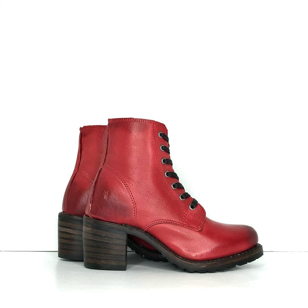 Frye 6G Sabrina Red Ankle Boots New, no original... - Depop