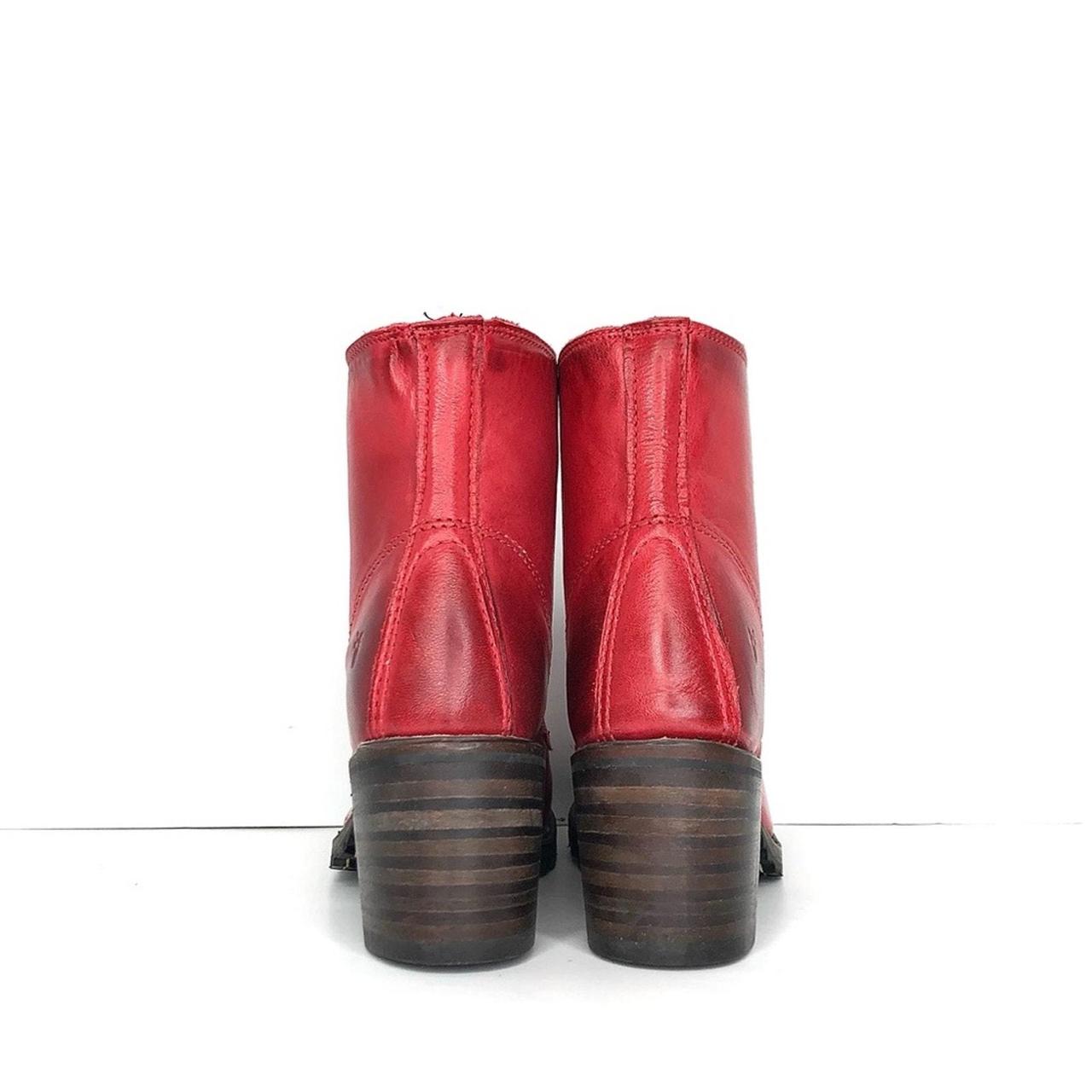 Frye 6G Sabrina Red Ankle Boots New, no original... - Depop