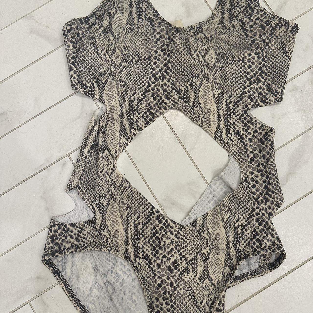 Snake skin swim suit - Depop