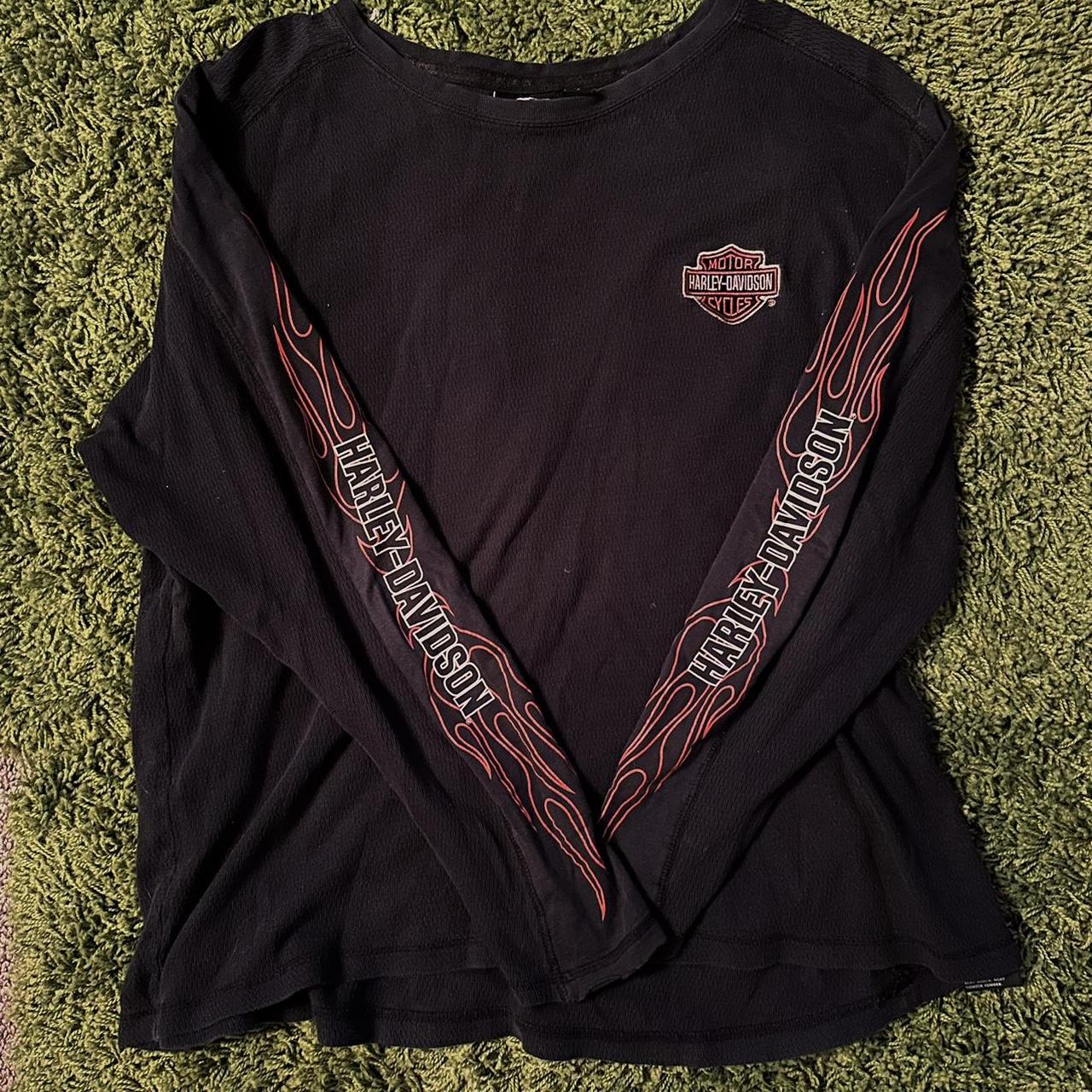 Vintage Harley Davidson Long Sleeve Size:... - Depop