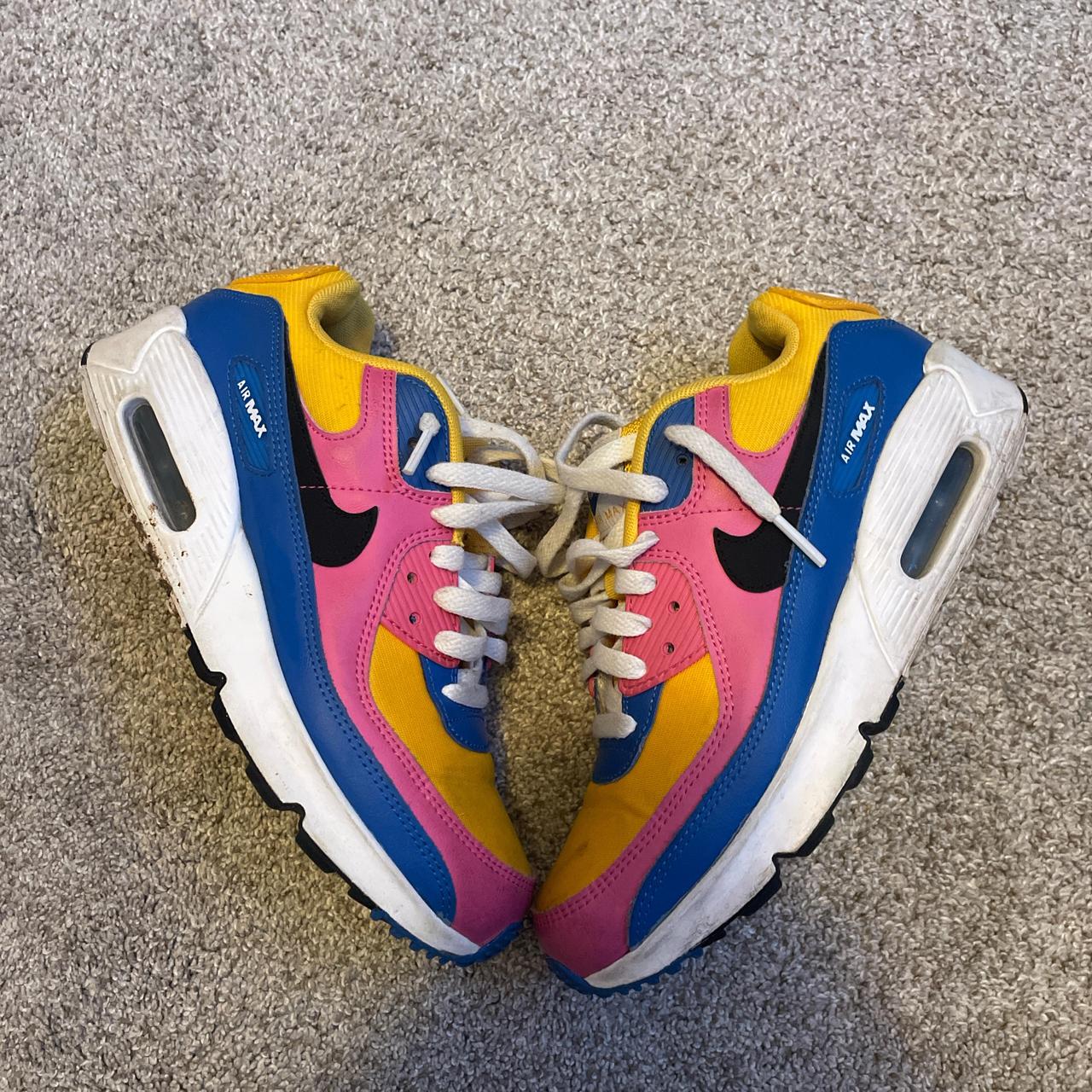 Air max 90 multi color size 5.5y/7W - Depop