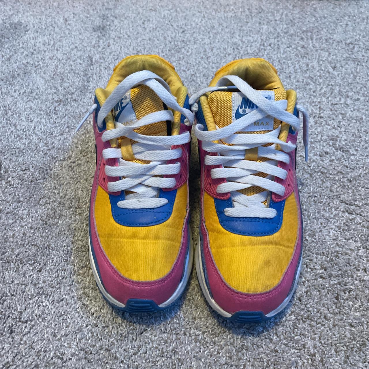Air max 90 multi color size 5.5y/7W - Depop