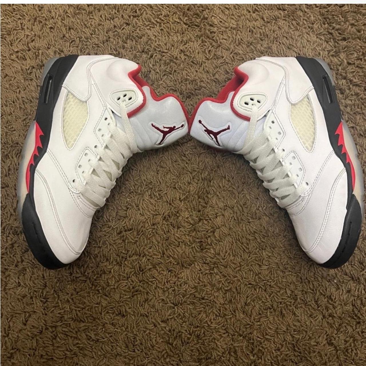 Air Jordan 5 high fire red lightly worn with... - Depop