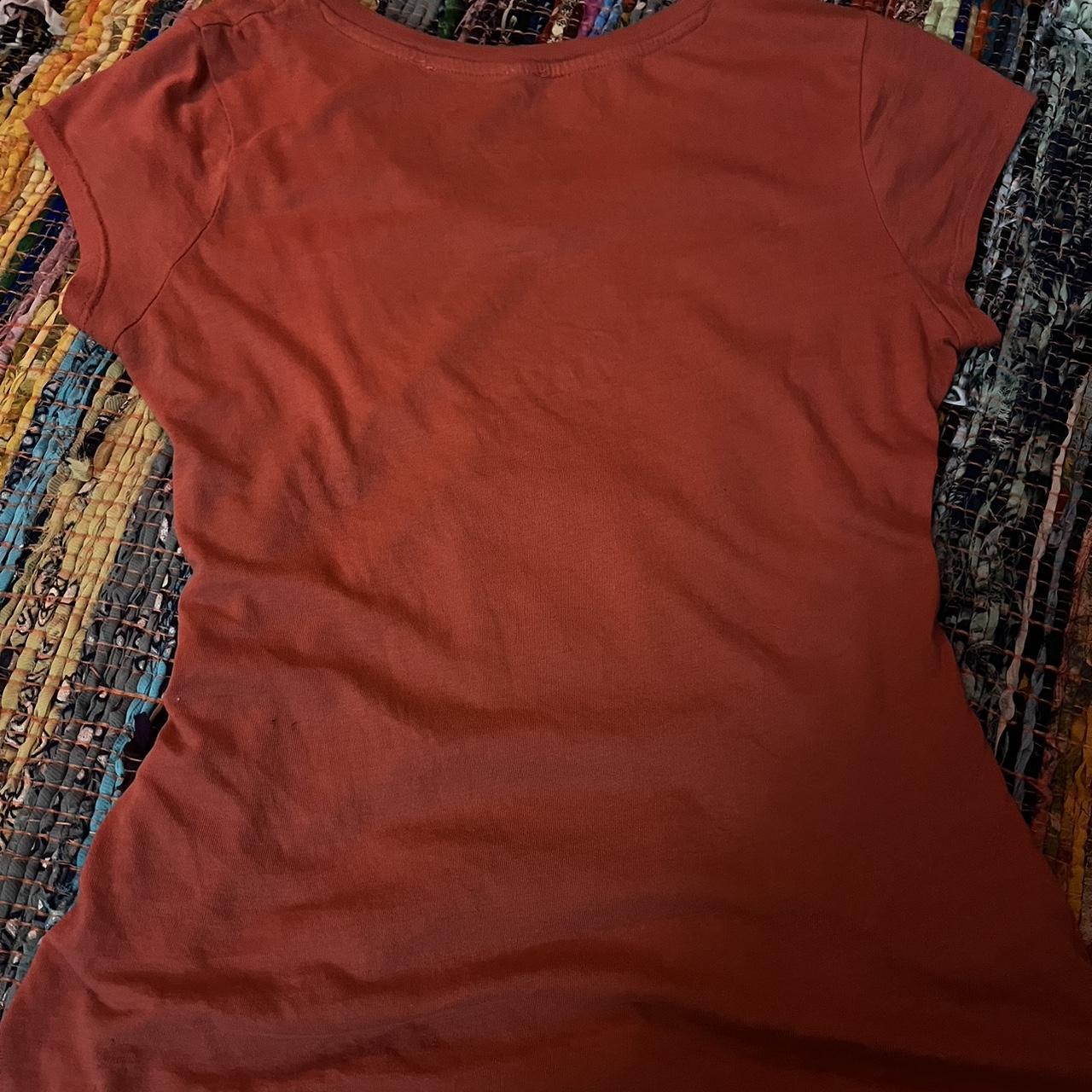 Mighty Fine Women's Red and Pink T-shirt | Depop