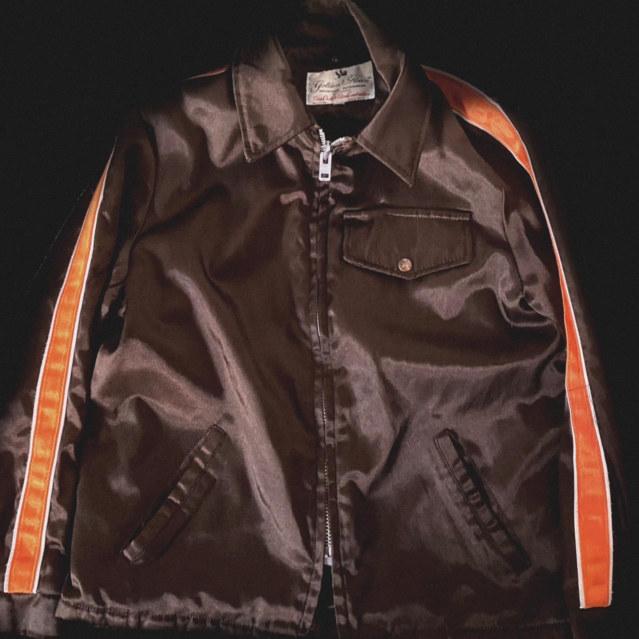 Men’s brown orange vintage work jacket fits like... - Depop