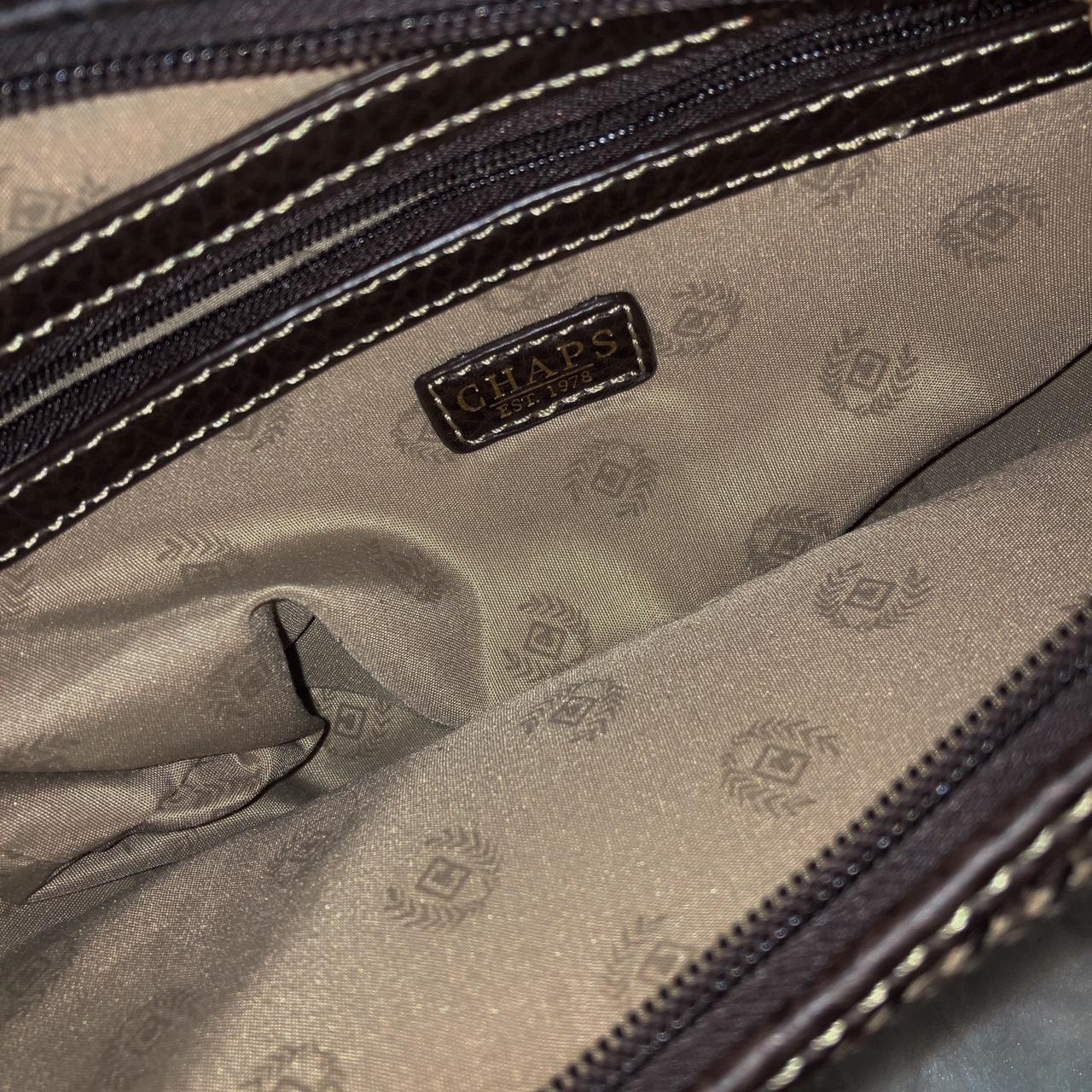 Chaps small purse. Cute chocolate brown with gold... - Depop